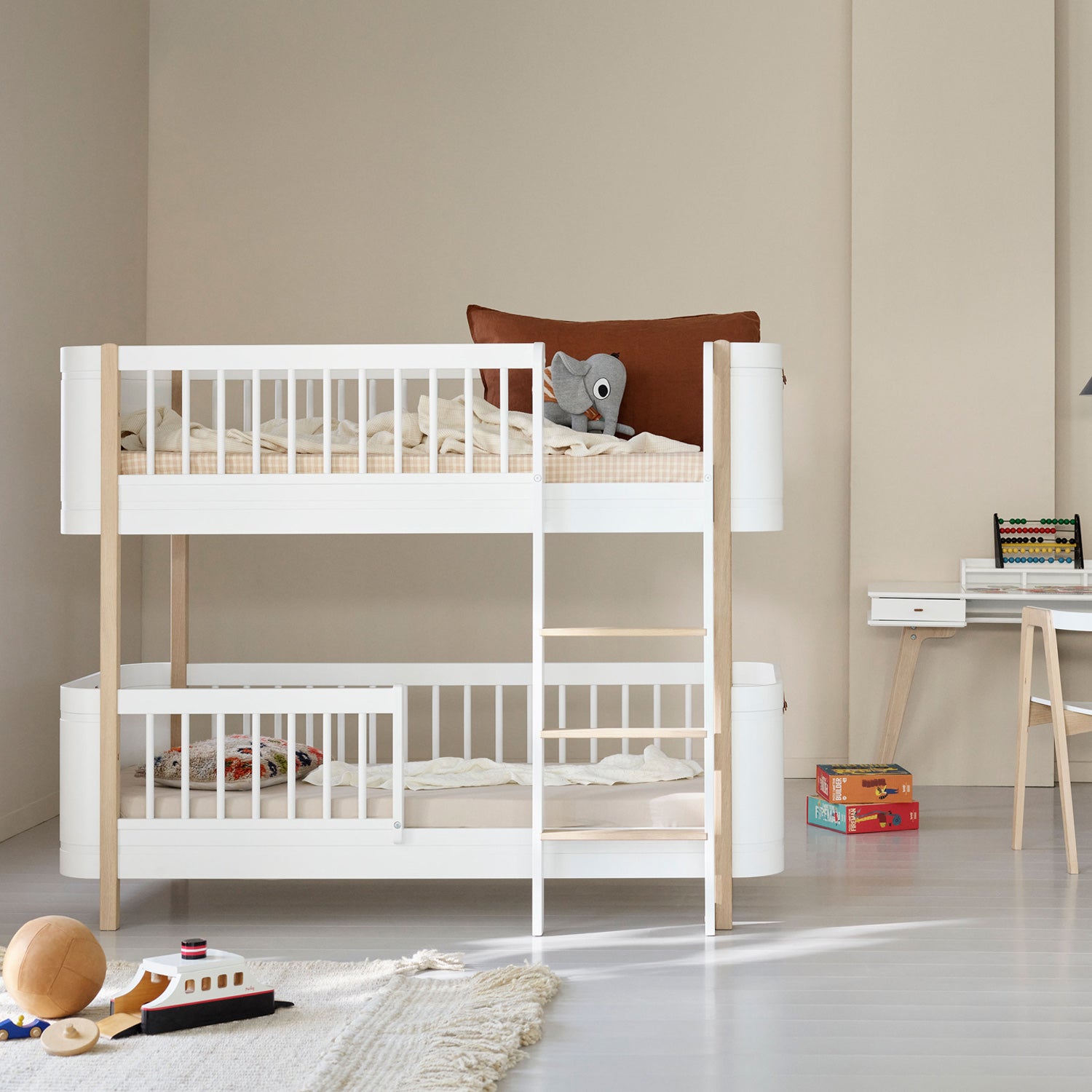 Oliver Furniture Wood Mini+ mid-high bunk bed White/Oak 68x162 cm ...